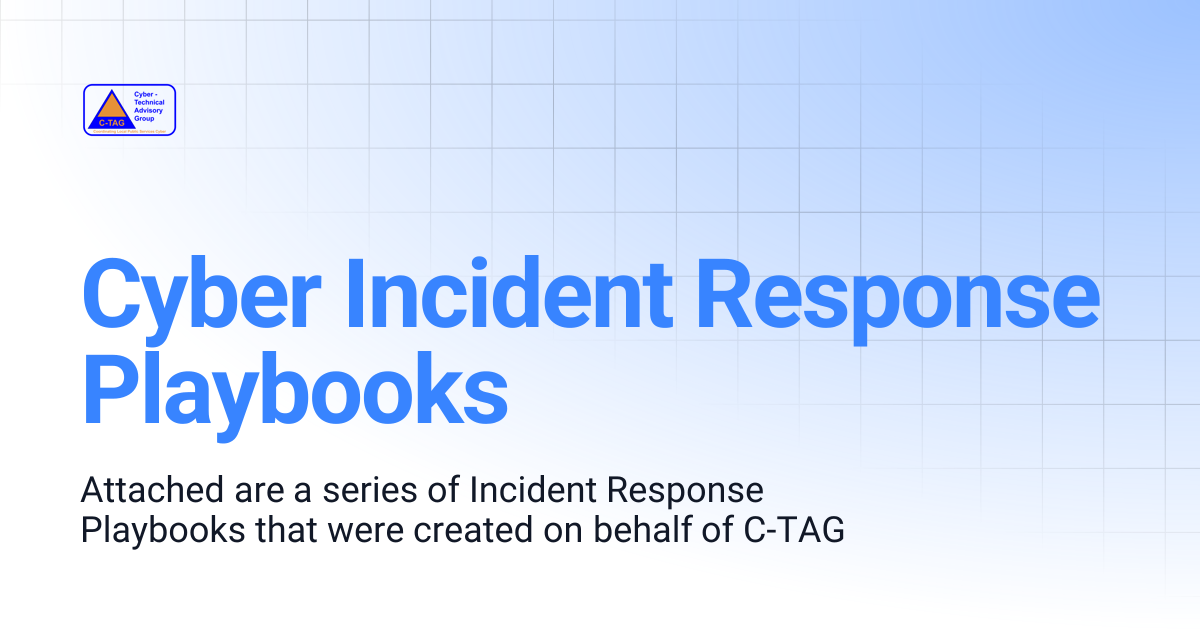 Cyber Incident Response Playbooks | Policy & Guidance